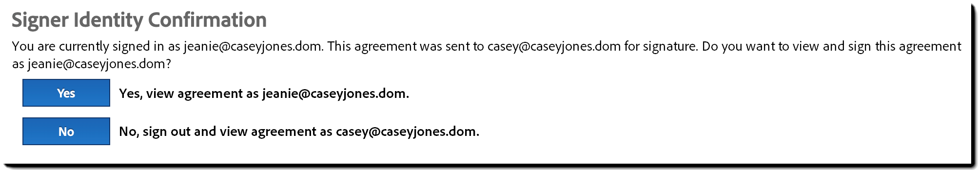 Signer Identity Verification